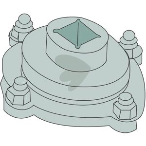 Bearing housing complete without flange, Square 26x26mm, type III ...