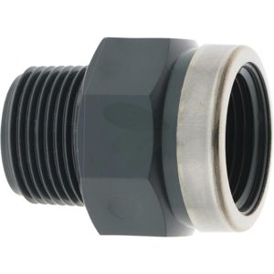Sleeve with 1x external and 1x internal thread, PVC-U | Sagroparts