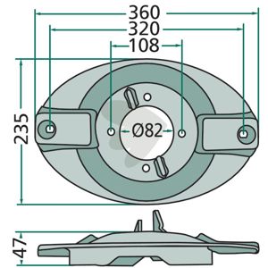 Plate with screw coupling Krone | Sagroparts